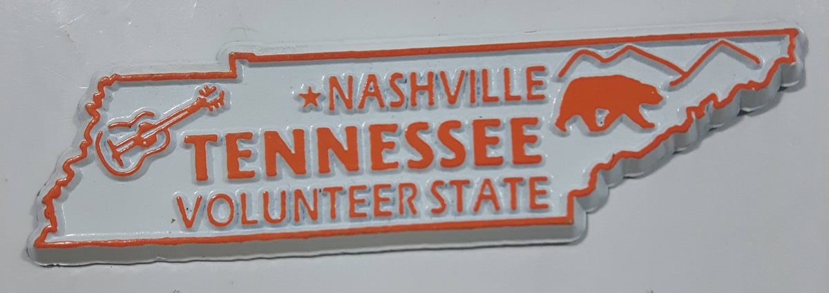 Tennessee "Volunteer State" Nashville 1" x 3 3/4" State Shaped Rubber ...