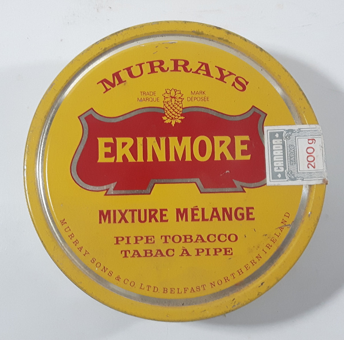 Vintage Murray's Erinmore Mixture Pipe Tobacco 200g Tin Metal Tobacco ...