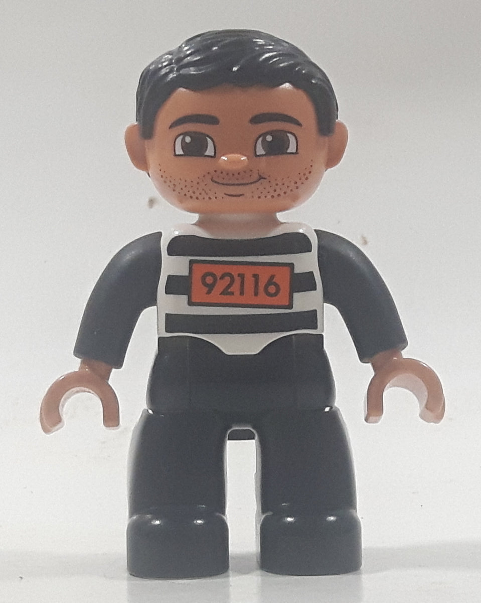 Lego Duplo Prisoner Inmate 92116 Black and White Striped 2 1/2" Tall T ...