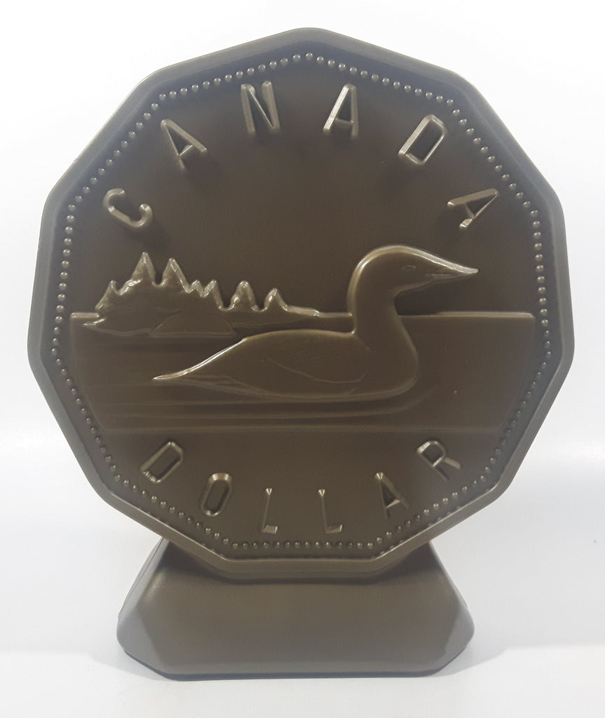 Canada Dollar Loonie Coin Shaped 9 1/2" Tall Plastic Coin Bank ...