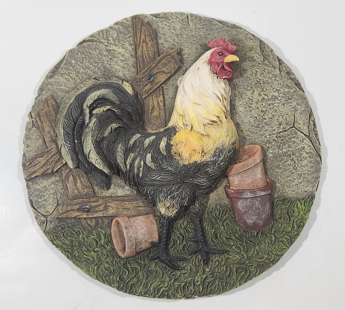 Rooster Chicken 3D 10 1/2" Heavy Resin Stepping Stone Wall Plaque ...