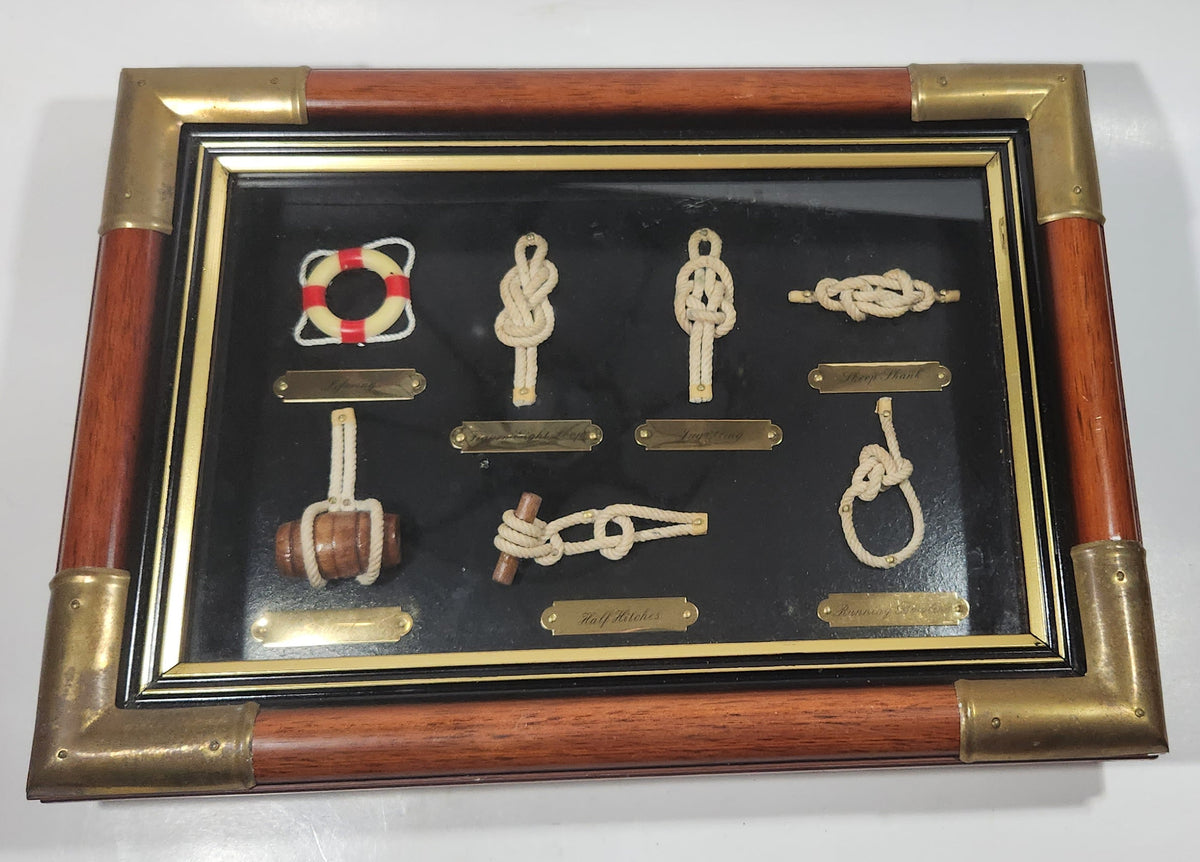 Ship Nautical Knots Wood Cased Shadow Box 10 1/4" x 14 1/4" – Treasure ...