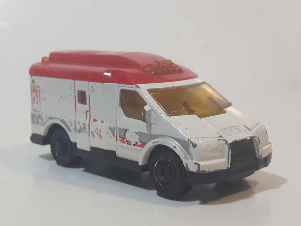 2014 Matchbox Rescue Duty Ambulance White and Red Die Cast Toy Car Veh ...