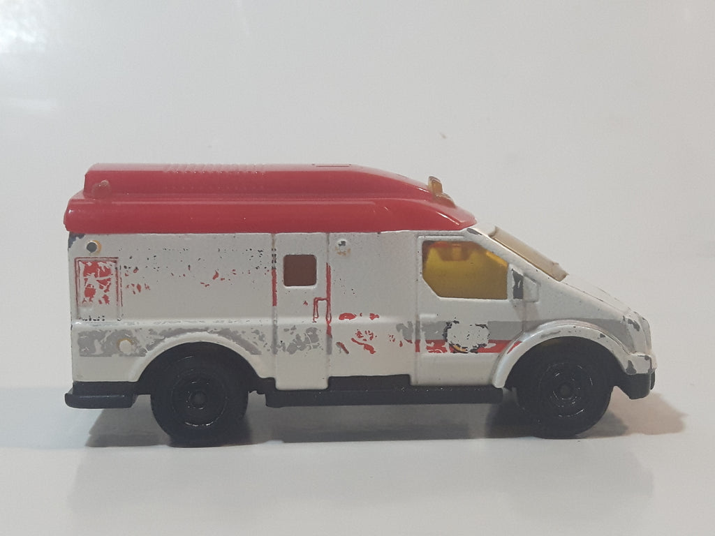 2014 Matchbox Rescue Duty Ambulance White and Red Die Cast Toy Car Veh ...