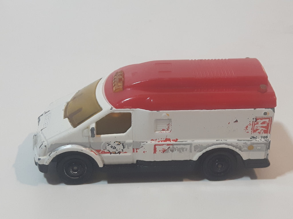 2014 Matchbox Rescue Duty Ambulance White and Red Die Cast Toy Car Veh ...