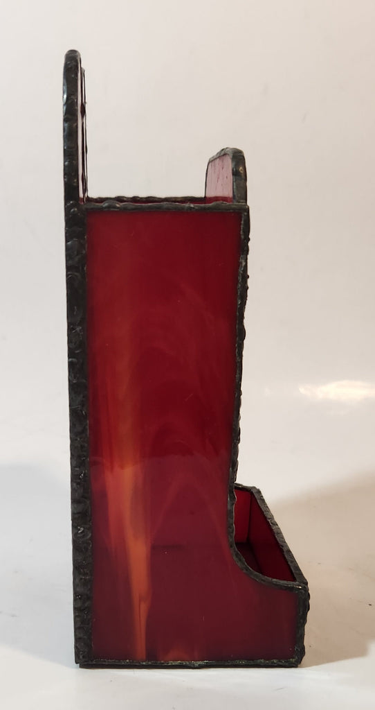 Vintage Red Leaded Stained Glass Match Holder Dispenser – Treasure ...