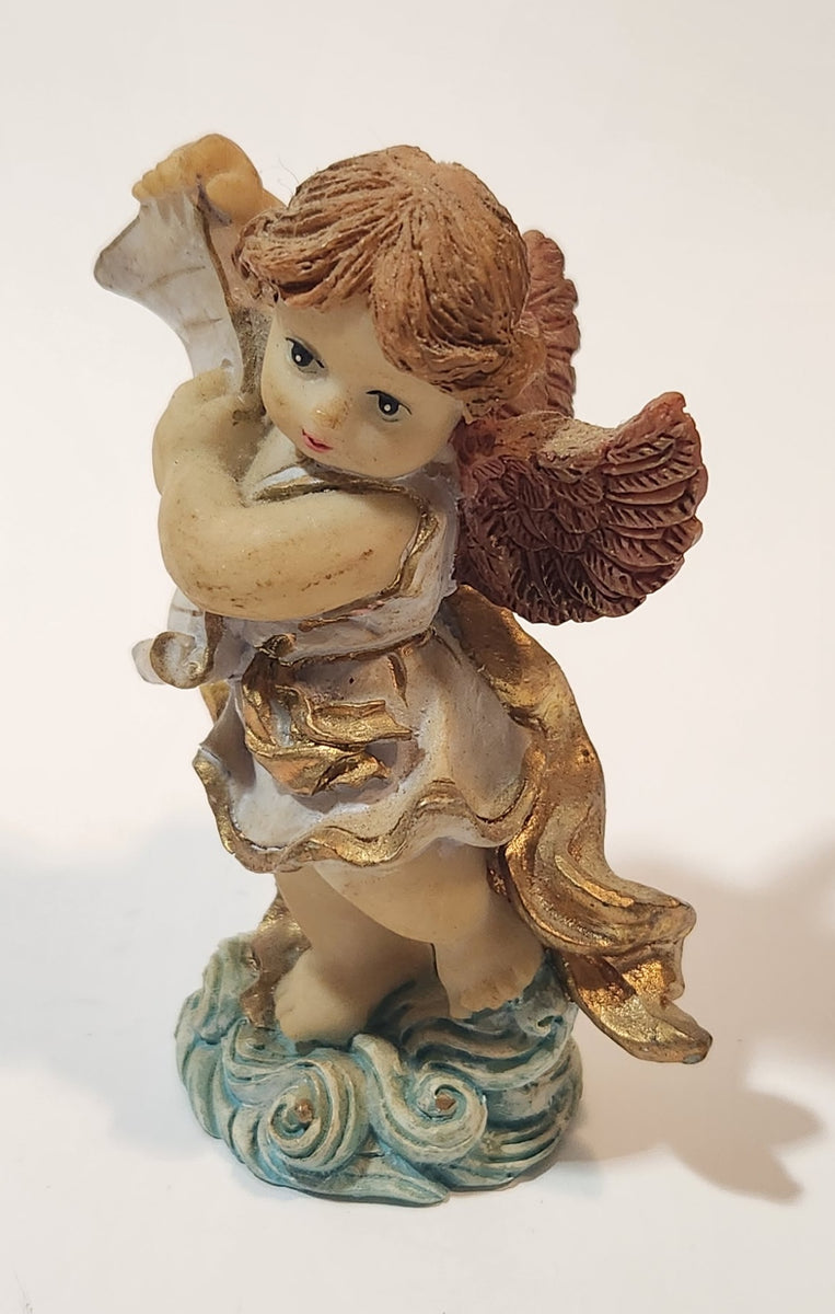 Angel Holding Scroll 3 3/8" Resin Figurine – Treasure Valley Antiques ...