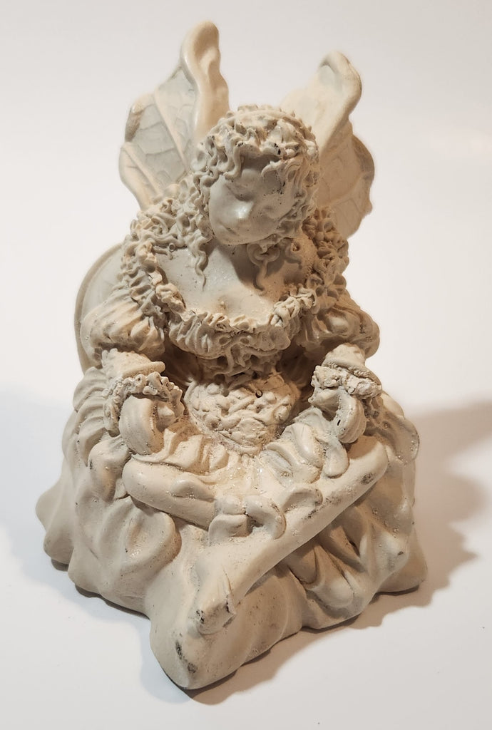 Angel Sitting Wearing Dress 3 1/2" Tall Heavy Resin Figurine – Treasure ...