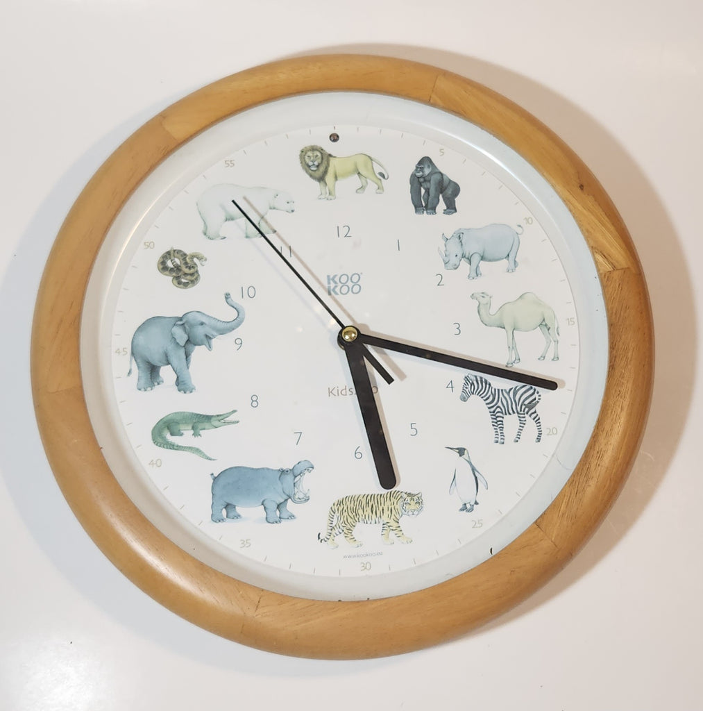Koo Koo Kids Zoo Animal Sounds 13" Wall Clock – Treasure Valley ...