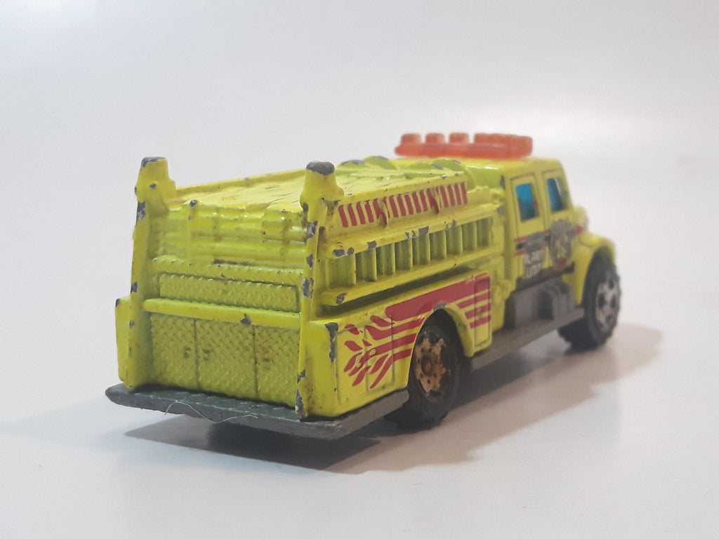 2004 Matchbox Fire International Pumper Neon Yellow Fire Truck Die Cas ...