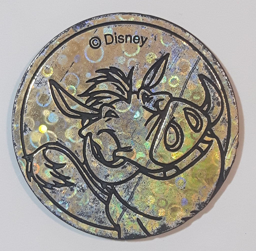 Pog Canada Games Disney The Lion King Pumbaa Gold Foil Black Plastic C ...