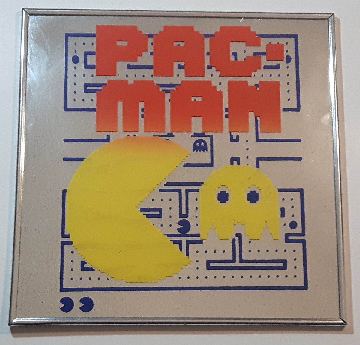 Vintage Pac-Man Video Game 12" x 12" Metal Framed Wall Mirror ...