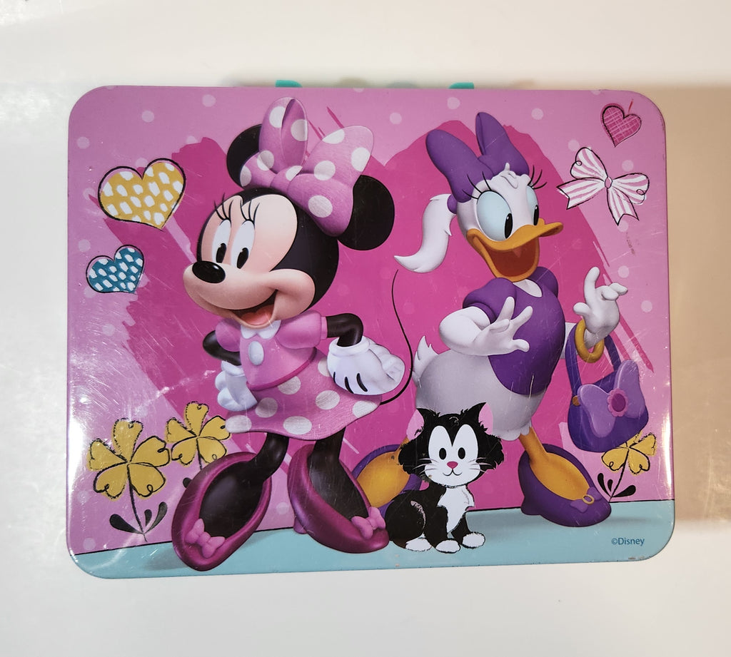 Disney Junior Minnie Mouse Daisy Duck Figaro The Cat Embossed Tin Meta ...