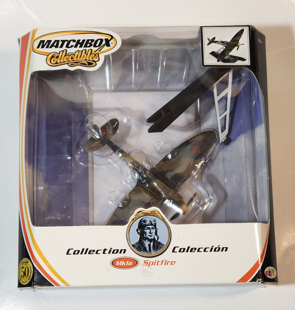 2002 Matchbox Mk1a Spitfire Airplane Die Cast Toy Aircraft with Stand ...