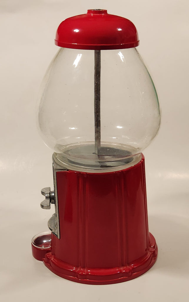 Red Metal and Glass Dome 11" Tall Gumball Machine Dispenser – Treasure ...