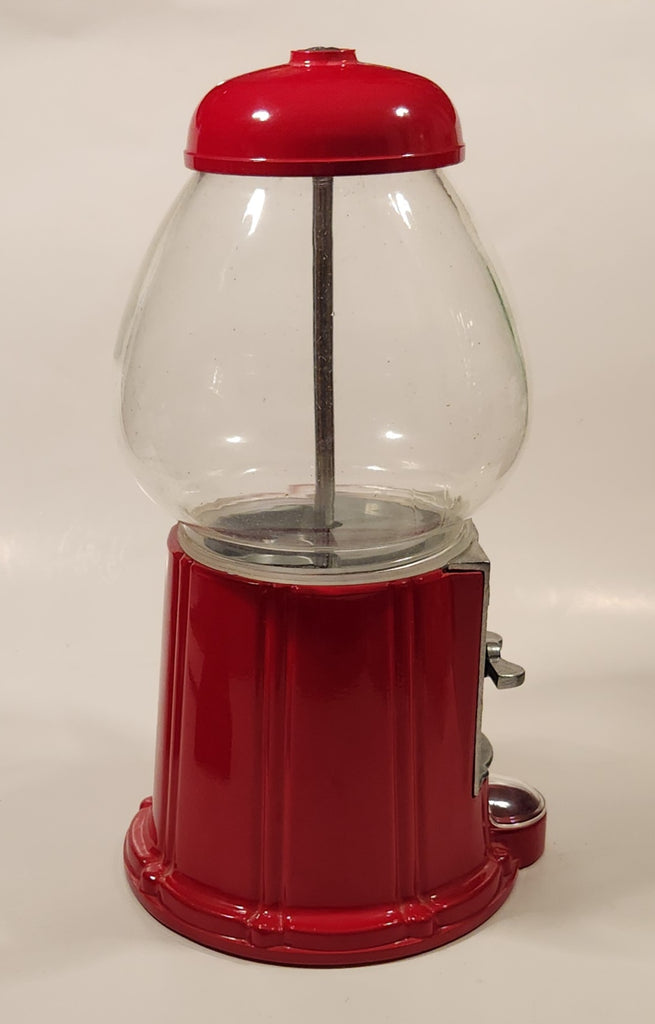Red Metal and Glass Dome 11" Tall Gumball Machine Dispenser – Treasure ...