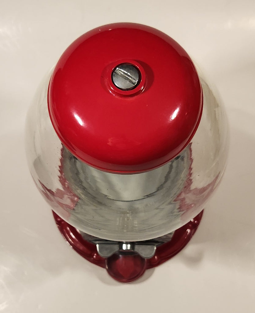Red Metal and Glass Dome 11" Tall Gumball Machine Dispenser – Treasure ...
