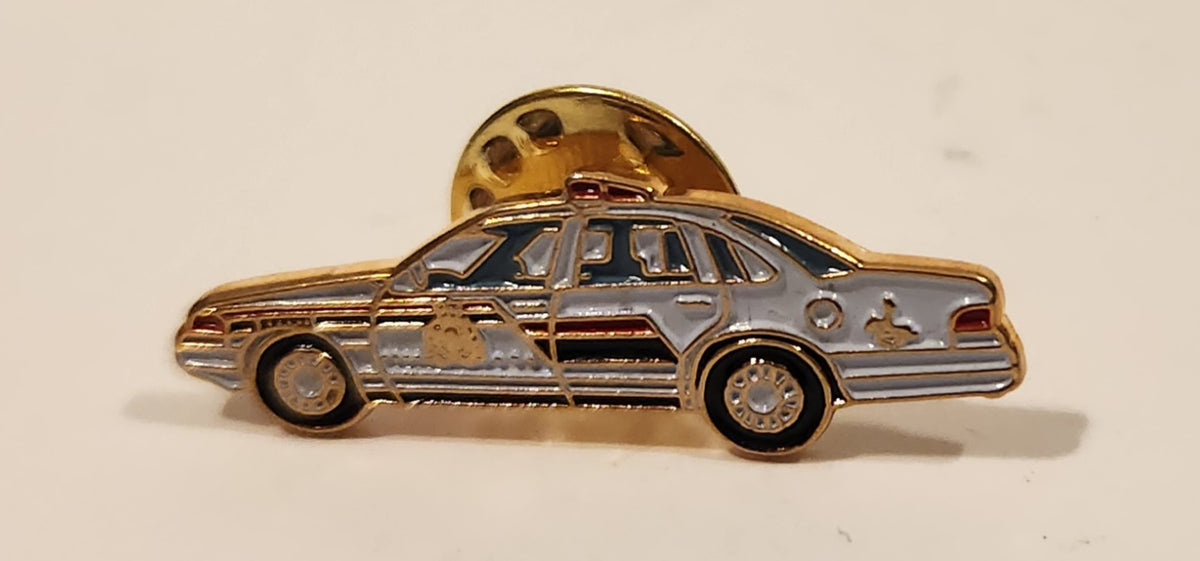 RCMP Royal Canadian Mounted Police Cruiser White Car Enamel Metal Lape ...