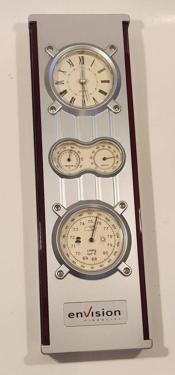 Envision Financial Clock Thermometer Barometer Hygrometer Plastic Case ...