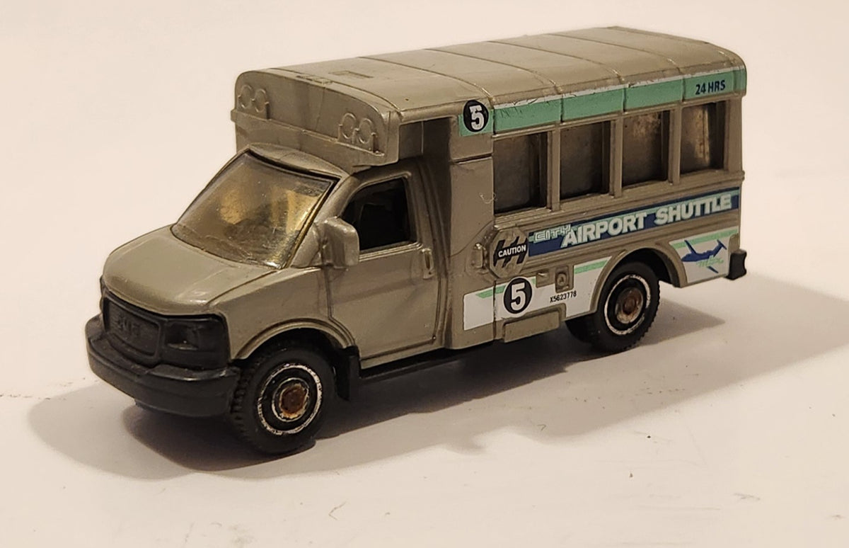 2016 Matchbox City GMC School Bus Airport Shuttle Grey Die Cast Toy Ca ...