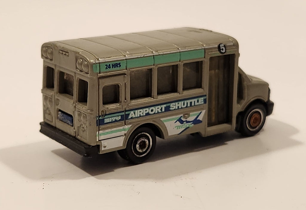 2016 Matchbox City GMC School Bus Airport Shuttle Grey Die Cast Toy Ca ...