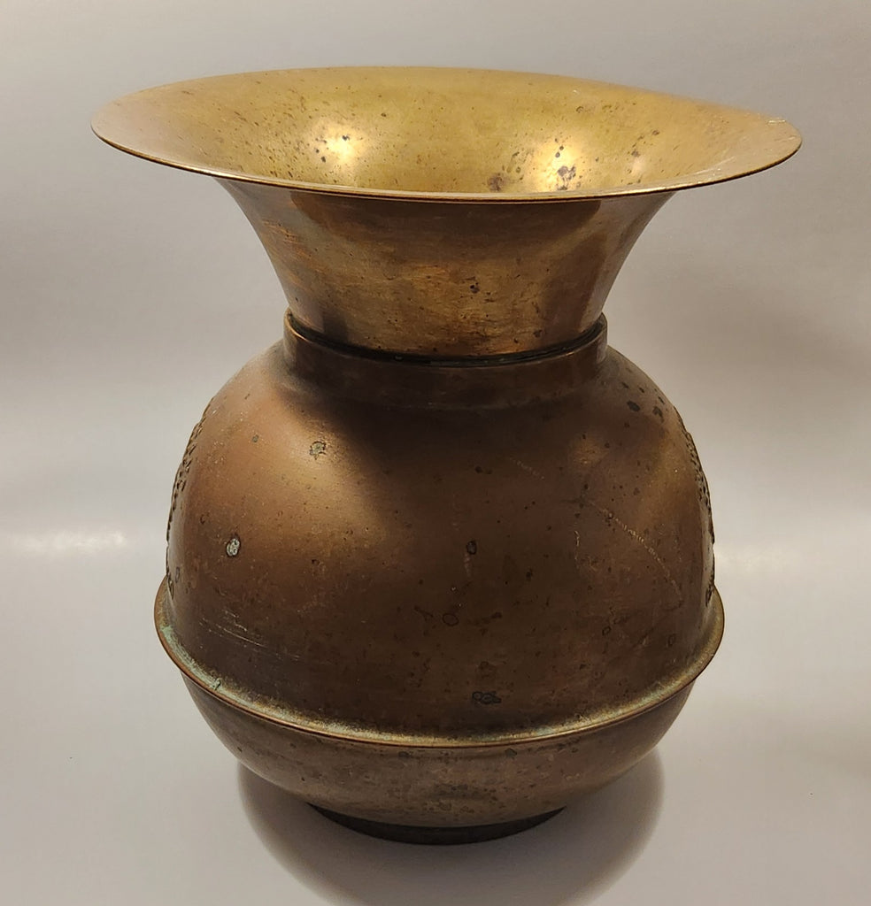 Antique Redskin Brand Chewing Tobacco Cut Plug Large Brass 10" Tall Sp ...