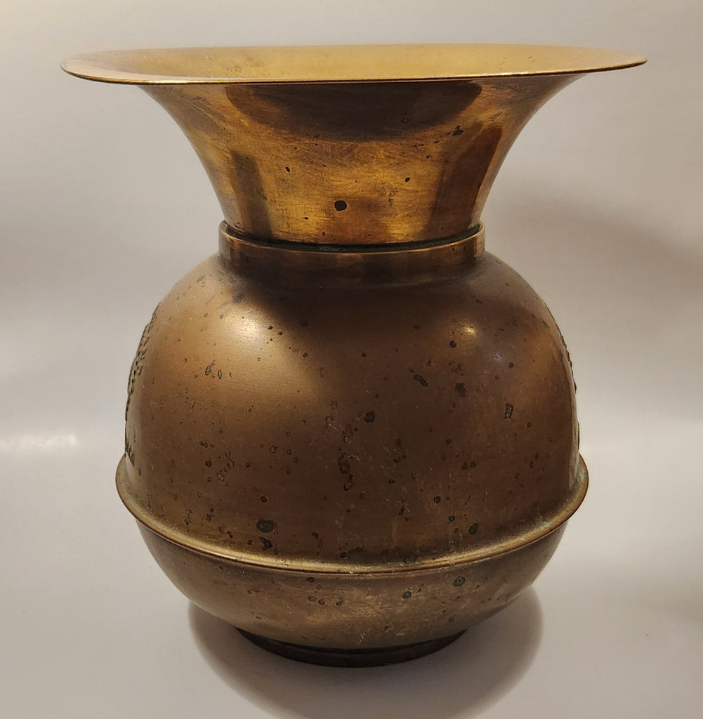 Antique Redskin Brand Chewing Tobacco Cut Plug Large Brass 10" Tall Sp ...