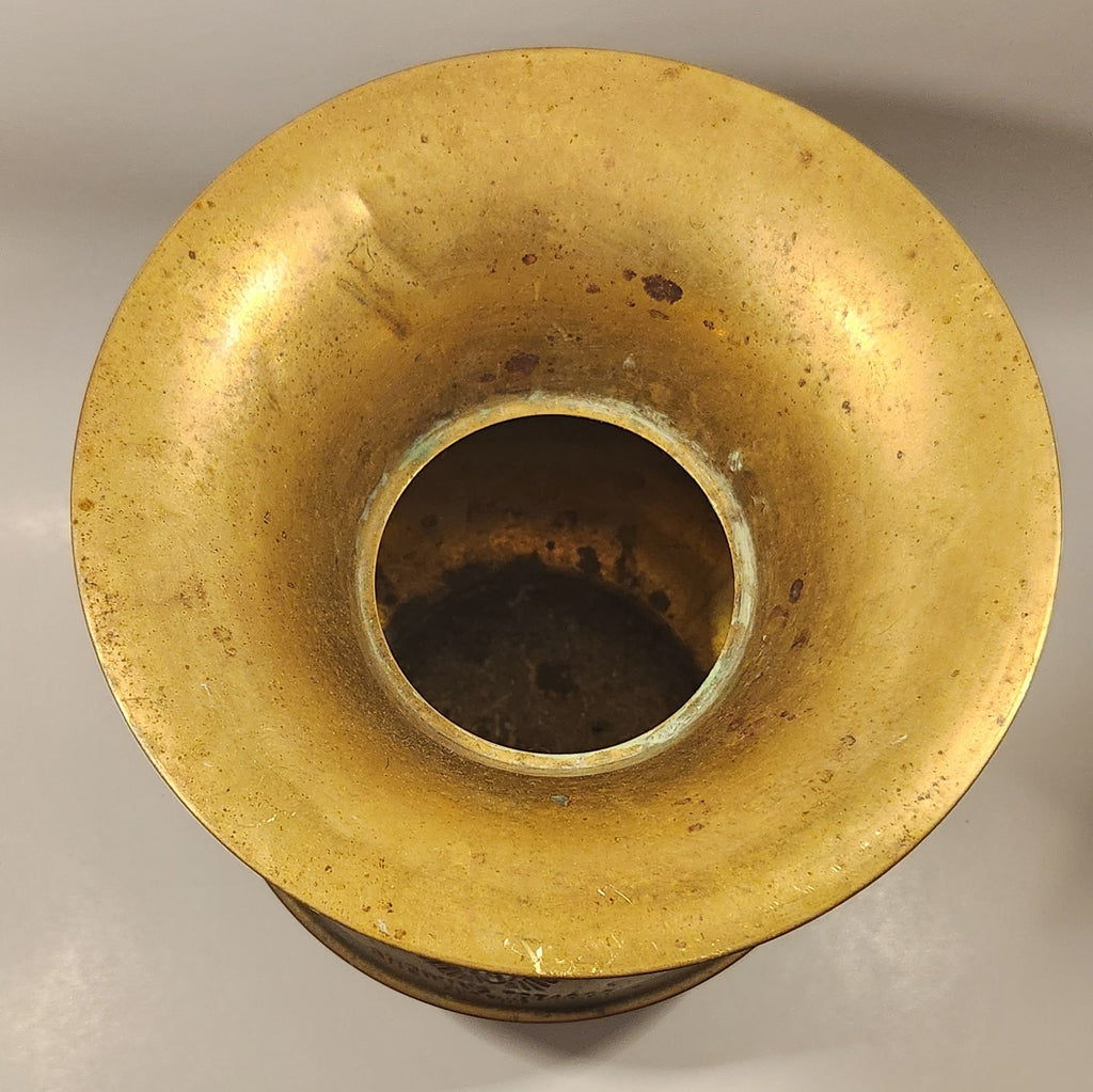 Antique Redskin Brand Chewing Tobacco Cut Plug Large Brass 10" Tall Sp ...