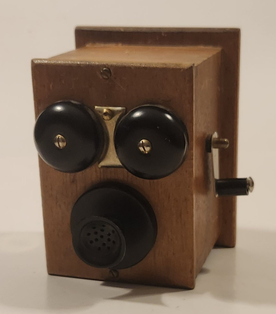 Vintage 1960s Crank Telephone Wood Ringer Box Pencil Sharpener ...
