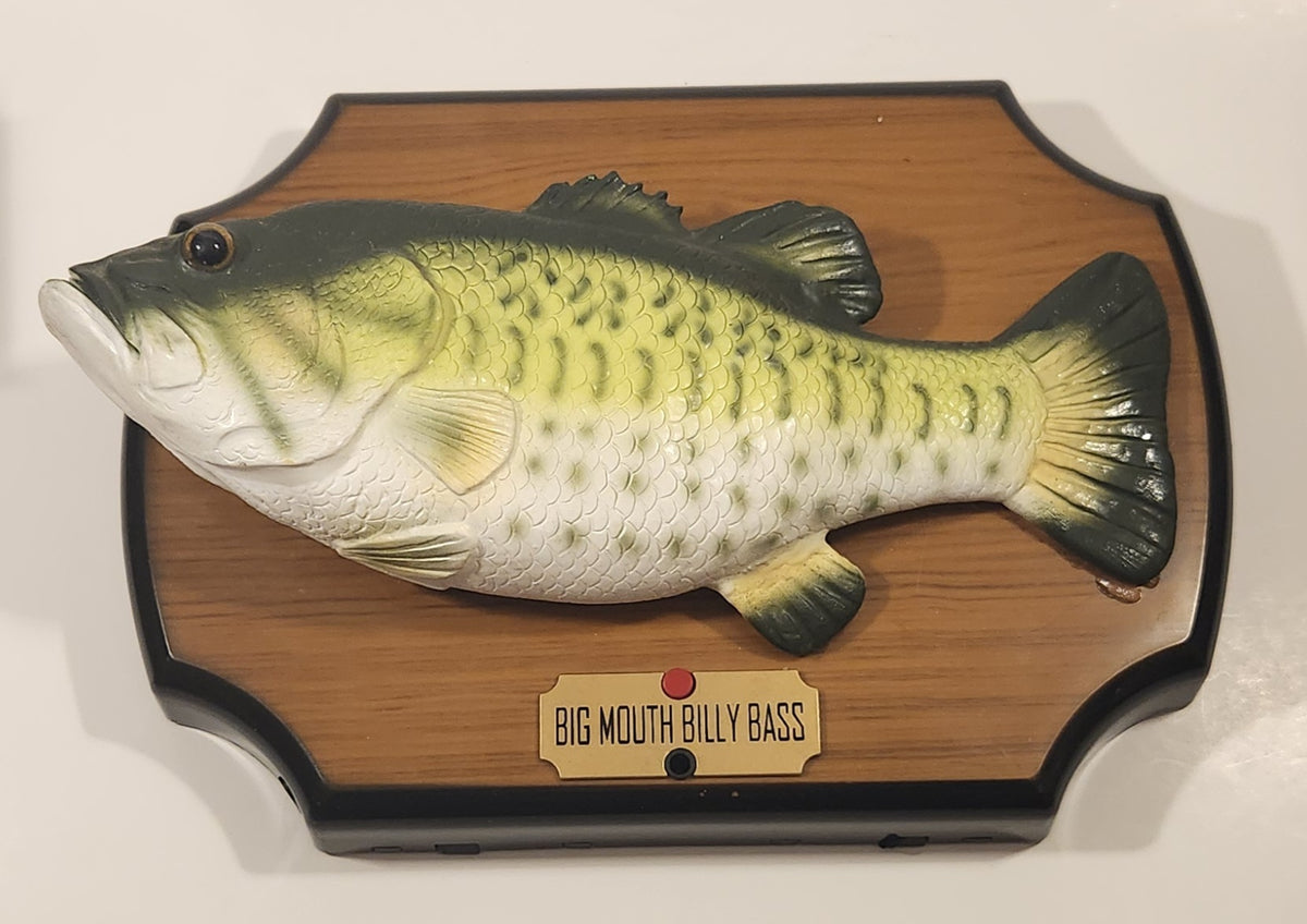 1999 Gemmy Big Mouth Billy Bass Singing Moving Fish On Plaque Novelty ...