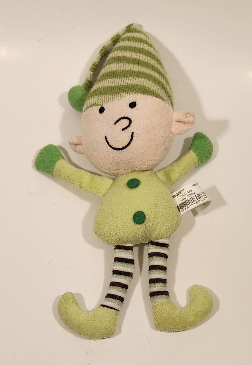 Green Striped Christmas Elf 11" Stuffed Plush Toy – Treasure Valley ...