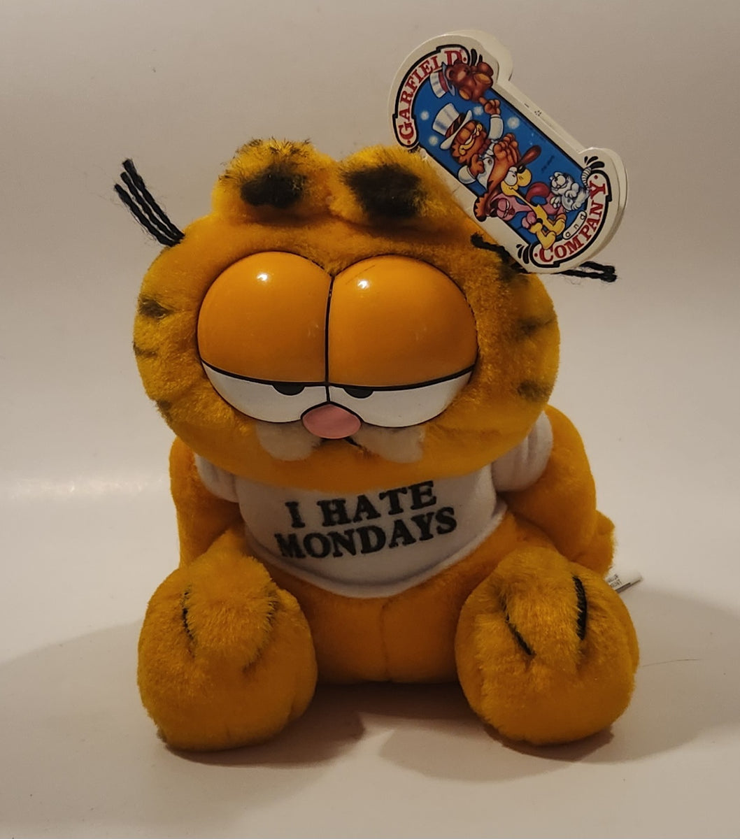 1978, 1981 Dakin Paws Garfield 'I Hate Mondays' 8" Tall Toy Plush Stuf ...