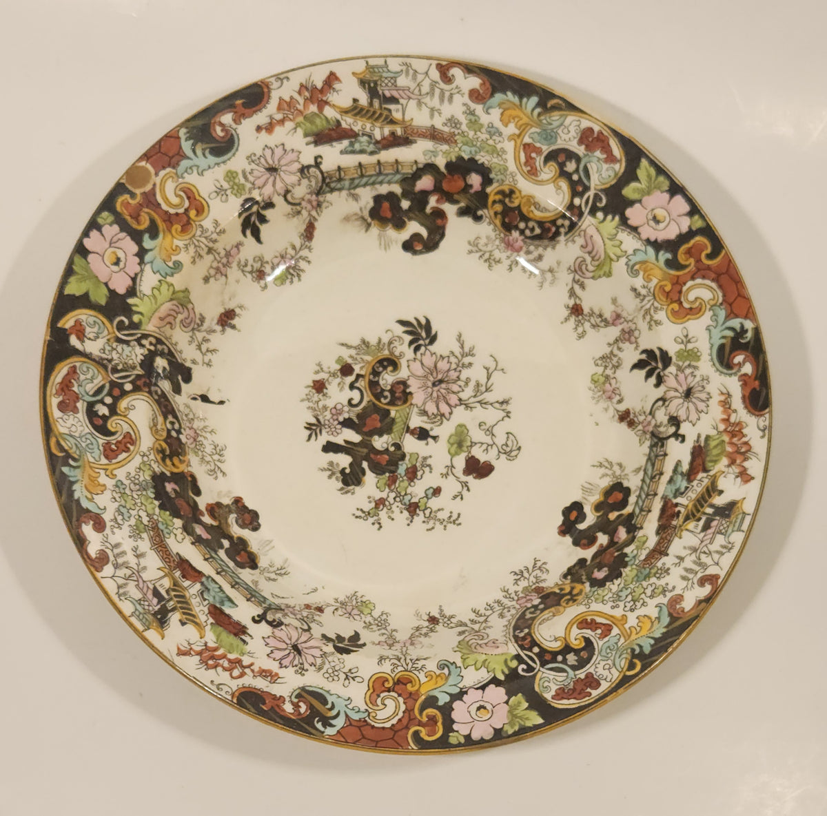 Antique Ridgeway Imari Pattern 9 1/2" Deep Plate Bowl – Treasure Valley ...