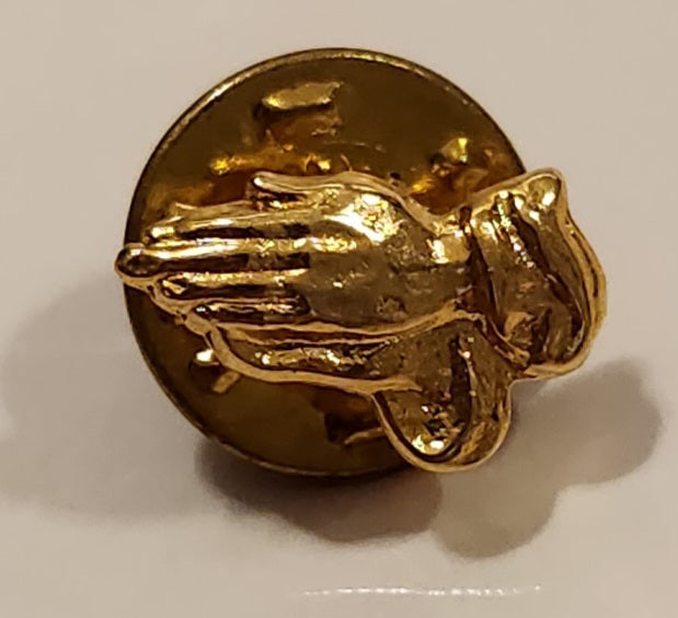 Praying Hands Gold Tone Small Metal Lapel Pin – Treasure Valley ...