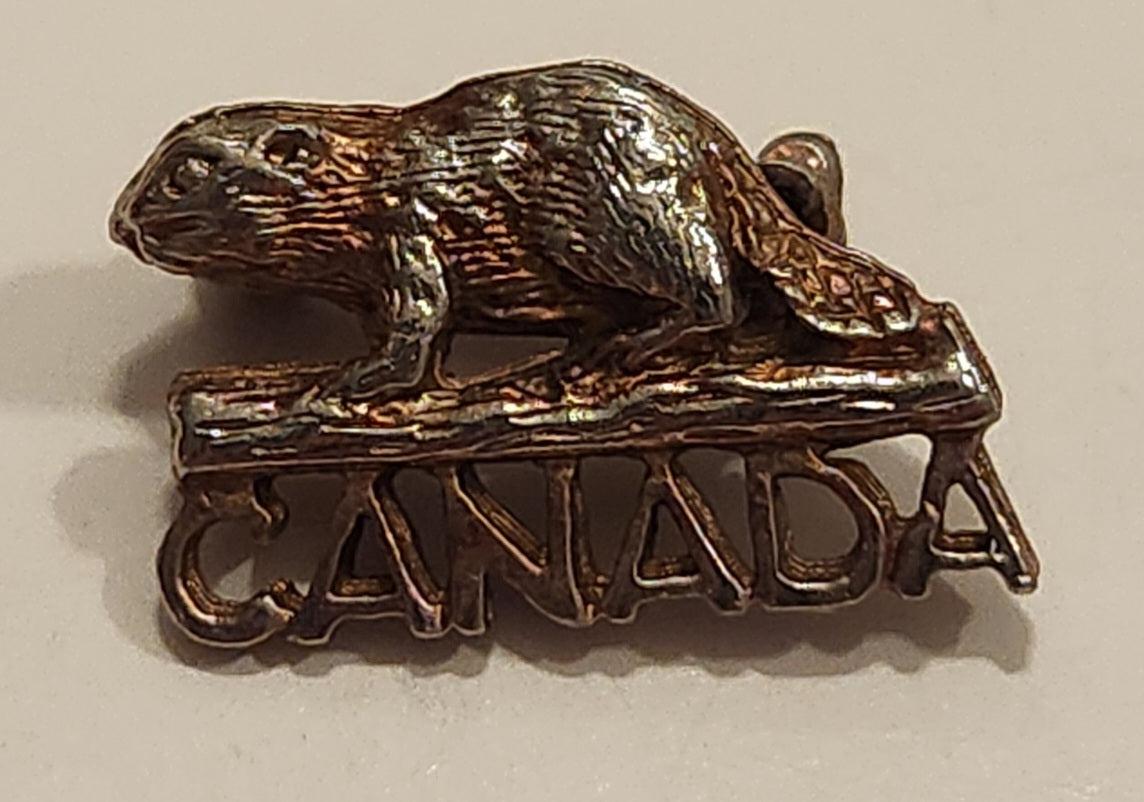 Beaver On A Log Silver Tone Metal Lapel Pin – Treasure Valley Antiques ...