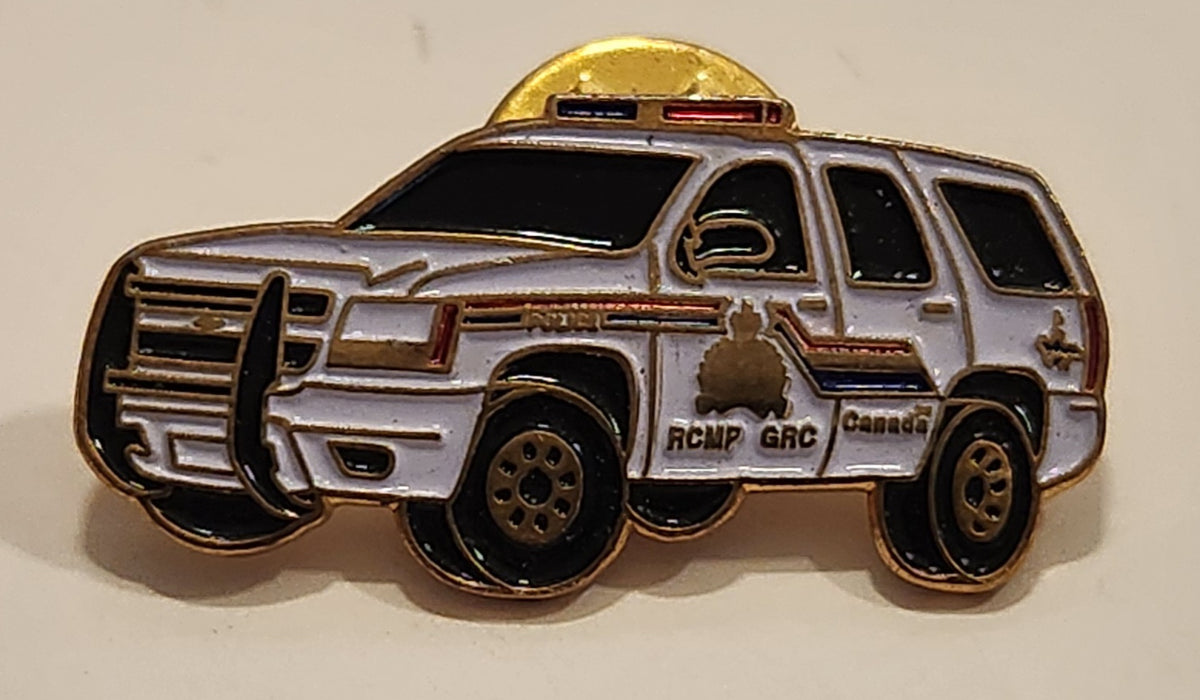 RCMP Royal Canadian Mounted Police Cruiser White SUV Enamel Metal Lape ...