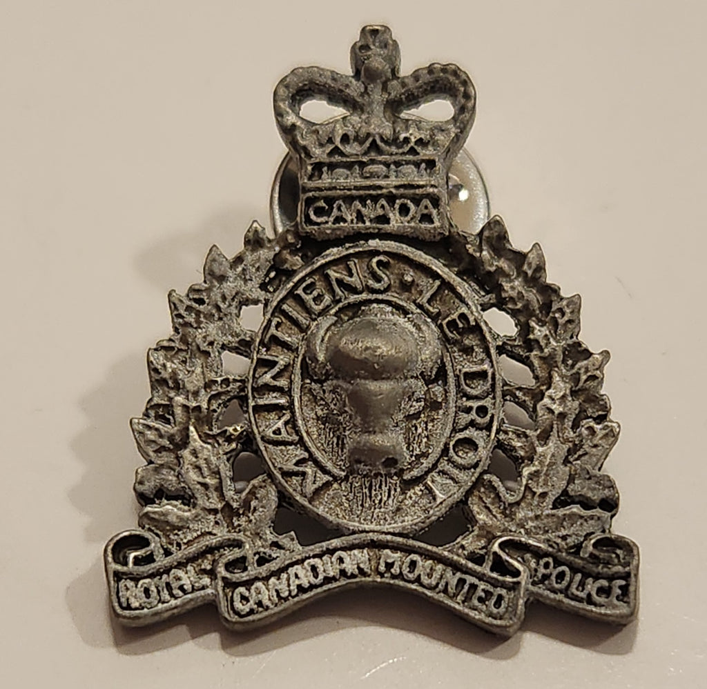 RCMP Royal Canadian Mounted Police Pewter Metal Lapel Pin Badge ...