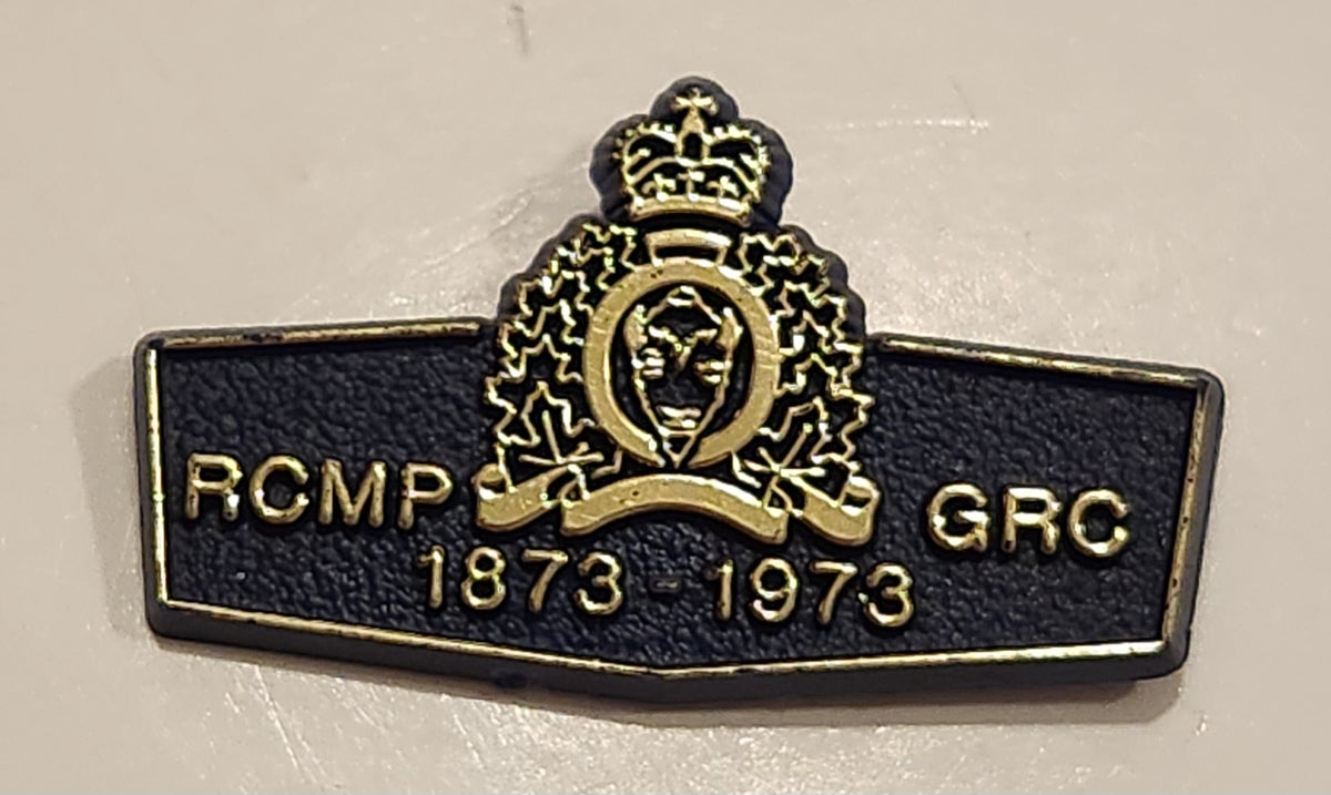 RCMP Royal Canadian Mounted Police 1873 to 1973 Plastic Lapel Pin Miss ...