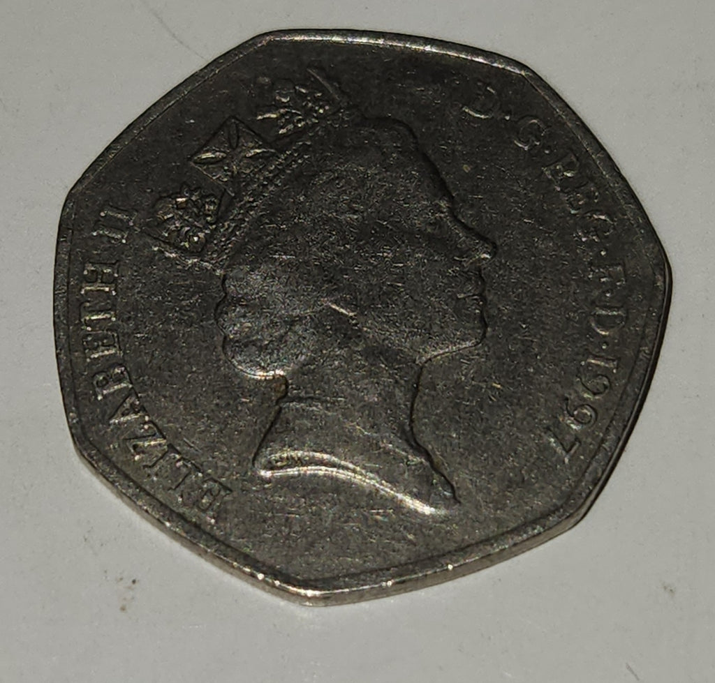 1997 Great Britain Queen Elizabeth II Fifty Pence 50p Metal Coin ...