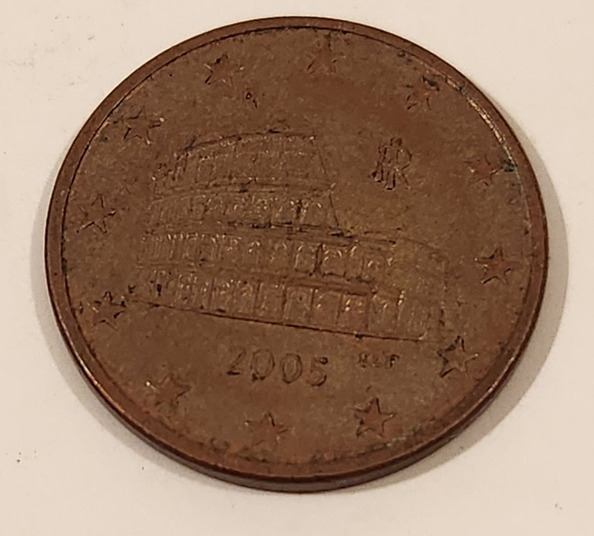 2005 Euro 5 Cents Italy Roman Colosseum Copper Metal Coin – Treasure ...