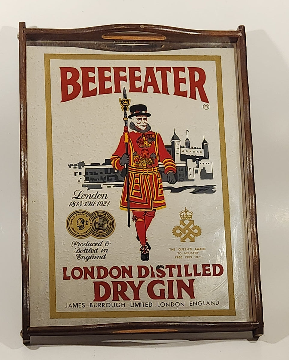Vintage Beefeater London Distilled Dry Gin Pub Mirror Serving Tray ...