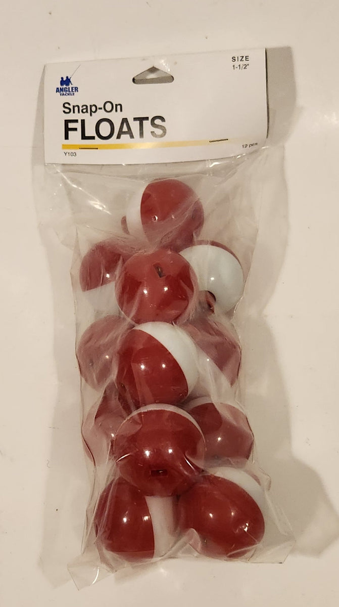 Angler Tackle Snap-On Floats 12 Pcs 1 1/2" New in Package – Treasure ...