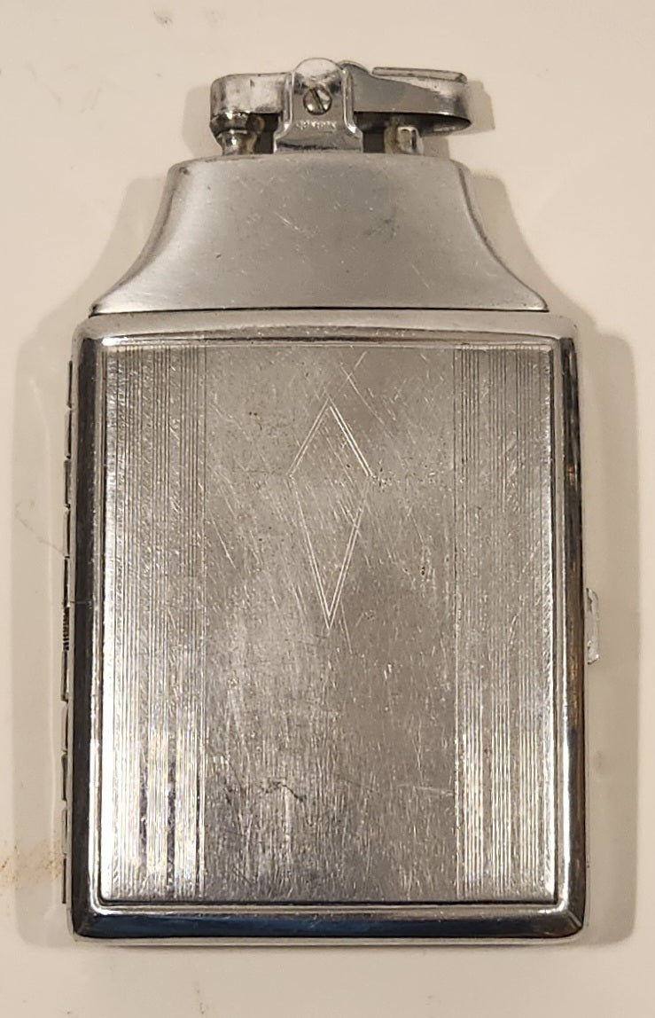 Antique Ronson Mastercase Chrome Art Deco Design Cigarette Case and Ga ...