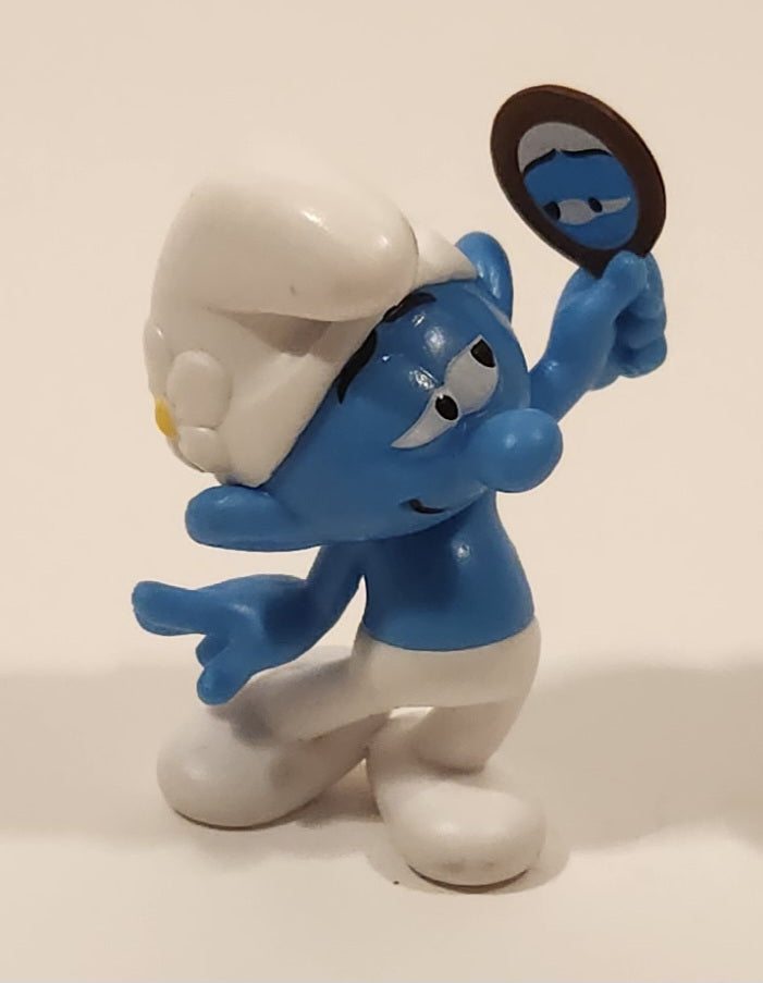 2023 Peyo The Smurfs Vanity Smurf with Handheld Mirror 2 1/4" Tall Toy ...