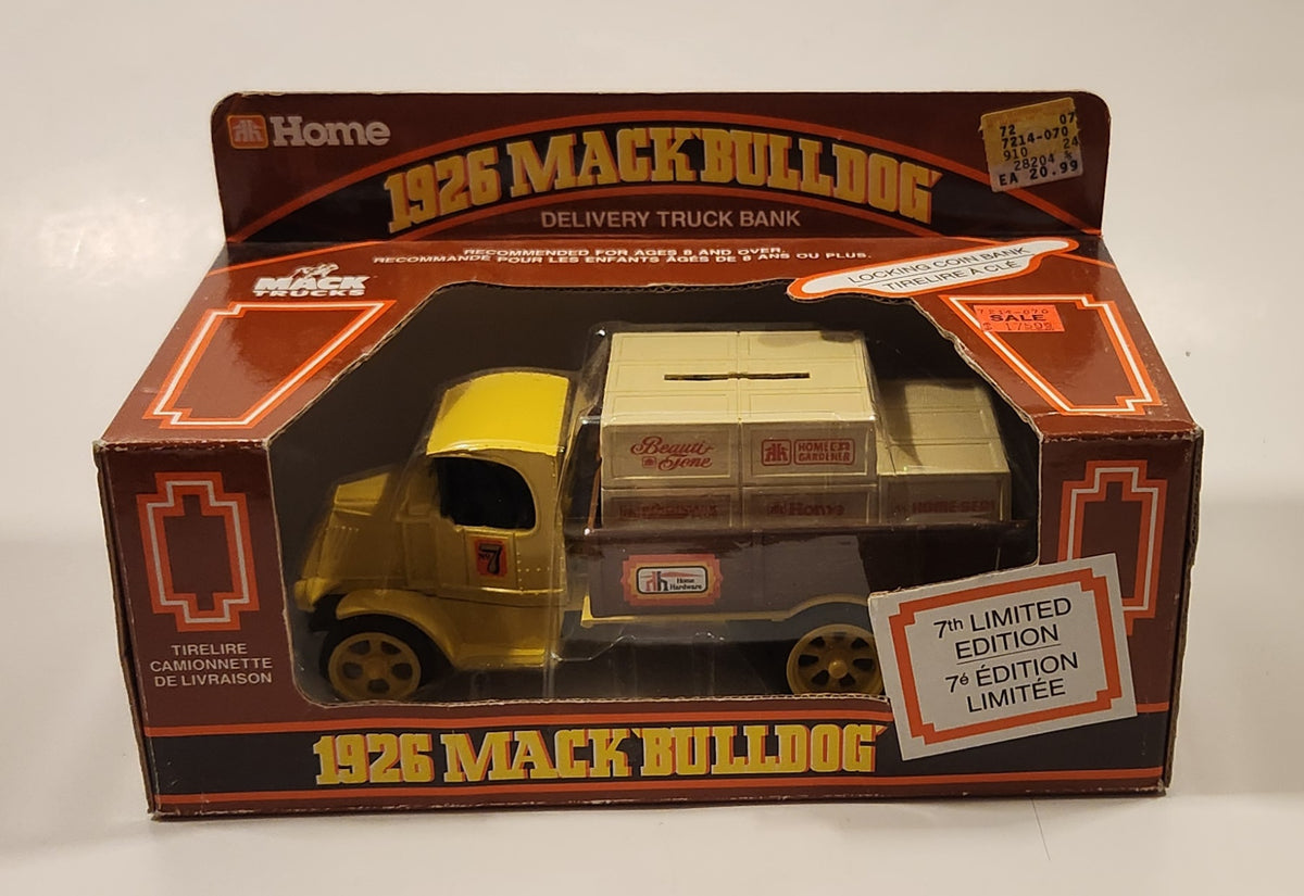 1989 ERTL Home Hardware 1926 Mack Bulldog Delivery Truck Coin Bank New ...