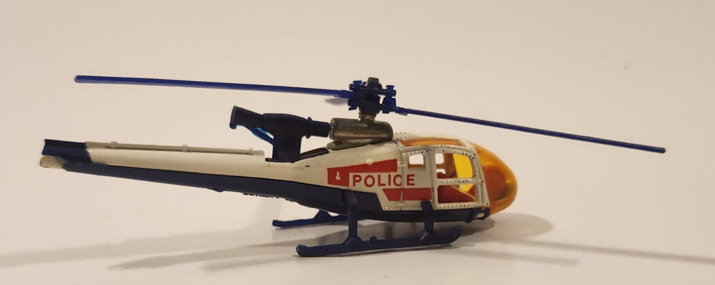 Vintage Majorette Gazelle Police Rescue Helicopter White Die Cast Toy ...