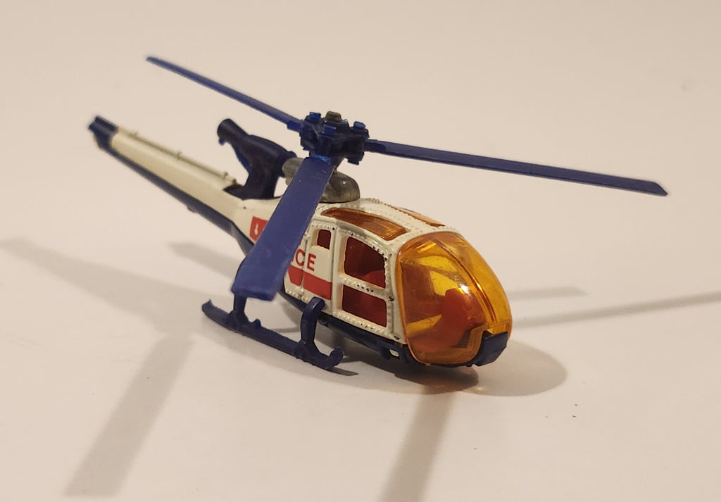 Vintage Majorette Gazelle Police Rescue Helicopter White Die Cast Toy ...