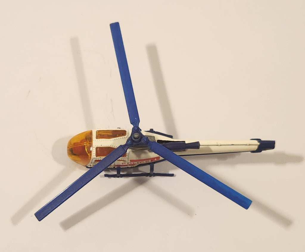Vintage Majorette Gazelle Police Rescue Helicopter White Die Cast Toy ...