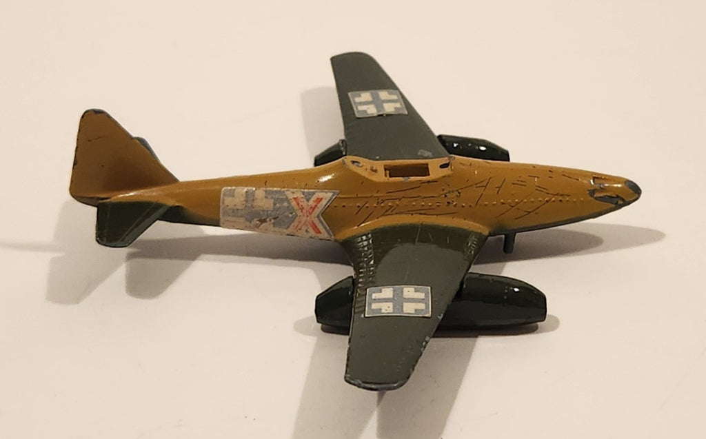 Lintoy Messerschmitt ME-262 Green and Beige WWII Die Cast Toy Aircraft ...