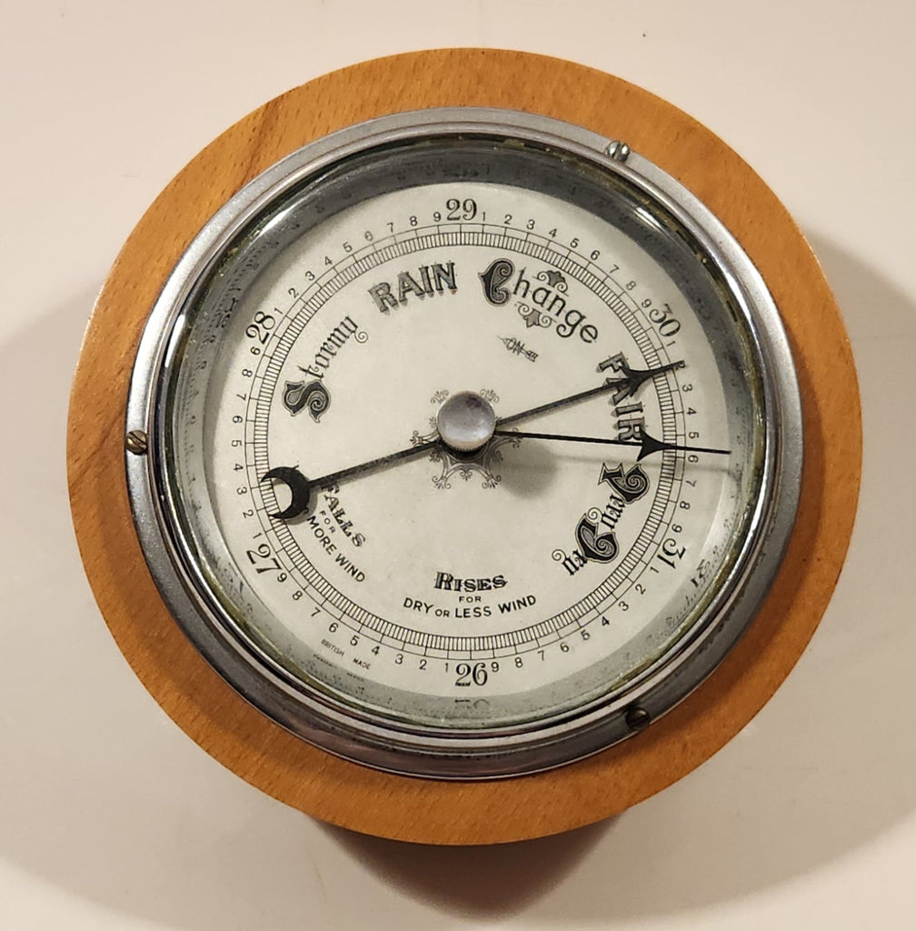 Vintage Heavy Wooden 5 1/4" Weather Barometer British Made – Treasure ...